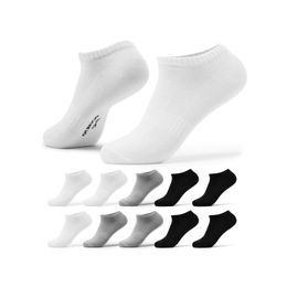 Occulto 10er Pack Sneaker Socken aus Bio-Baumwolle Johannes in Schwarz-Wei&szlig;-Grau | Gr.: 43-46