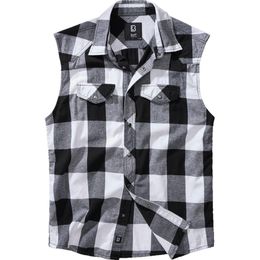 Brandit Hemd "Check Shirt Sleeveless" in Wei&szlig; | Gr.: XL
