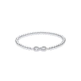 Elli Armband 925 Sterling Silber Infinity in Wei&szlig; | Gr.: 19 cm