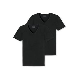 Schiesser T-Shirt 2er Pack in Schwarz | Gr.: M