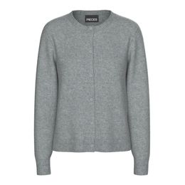Pieces Strickjacke in Medium Grey Melange | Gr.: XS