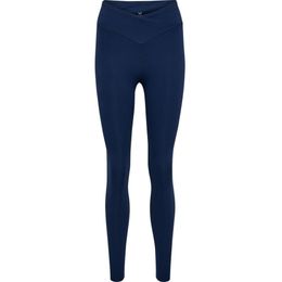 Hummel Leggings "Yoga Wrap High Waist W Tights" in Blau | Gr.: M
