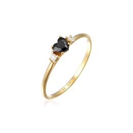 Elli Ring 925 Sterling Silber Herz in Gold | Gr.: 56
