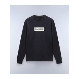 Napapijri T-Shirt "S-Box Logo Ls" in Schwarz | Gr.: XXL