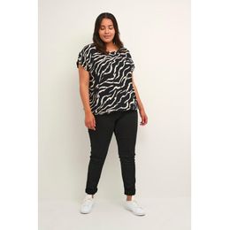 Kaffe curve Kurzarm-Bluse KCsonna Regular fit in Black / Antique Zebra Print | Gr.: 50