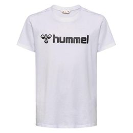 Hummel T-Shirt mit Logo Print aus Bio-Baumwolle in Wei&szlig;-3 | Gr.: 128