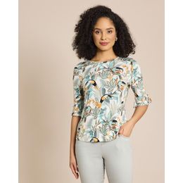 Helena Vera Shirt mit R&uuml;schen am Halbarm Tropical