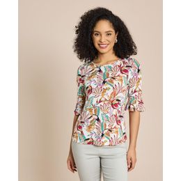Helena Vera Shirt mit R&uuml;schen am Halbarm Tropical