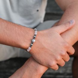 Holzkern Bracelets Herren H&auml;matit und Howlith