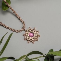 Holzkern Necklaces Damen Ros&eacute; und Amethyst