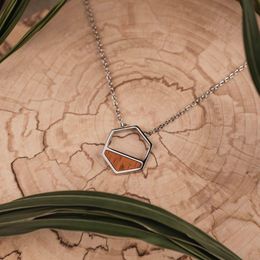 Holzkern Necklaces Women Silber und Koa
