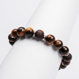 Holzkern Bracelets Herren Walnuss und Tigerauge