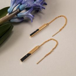Holzkern Ohrringe Damen Gold und Marmor