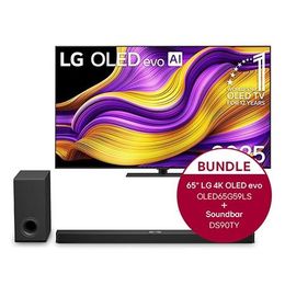 Schwarz LG 65&Prime; OLED evo AI G5 4K Smart TV + 5.1.3 Kanal TV Soundbar DS90TY mit Dolby Atmo OLED65G59LS.DS90TY