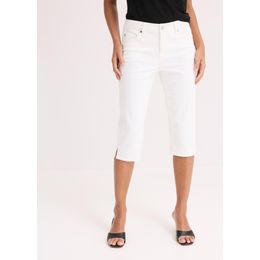 bonprix Capri-Hose mit Bequembund, wei&szlig;, mit Baumwolle
