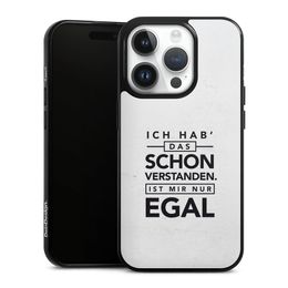 DeinDesign iPhone 14 Pro Handy Slim Case extra d&uuml;nn Silikon Handyh&uuml;lle schwarz H&uuml;lle Spruch Sayings Statement Silikon Slim Case
