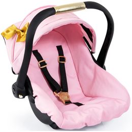 Puppen Autositz BAYER "rosa/goldfarben Schleife", rosa (schleife rosa, goldfarben), Puppenausstattungen, KinderB:34cm H:38cm T:45cm, Kunststoff, Metall, mit Dach, B:34cm H:38cm T:45cm