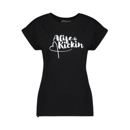 alife and kickin Rundhalsshirt ALIFE & KICKIN "Damen EnidAK P", Damen, Gr. L, schwarz, 95% Baumwolle, 5% Elasthan, Shirts Rundhalsshirt
