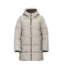 Daunenmantel Jack Wolfskin "FROZEN PALACE LONG JKT W RDS", Damen, Gr. L, beige (pale sand), Obermaterial: 100% Polyester. Futter: 100% Polyester. Wattierung: 90% Entendaune, 10% Federn, h&uuml;ftbedeckend, M&auml;ntel Daunenmantel, W&auml;rmend, winddicht, Daunenparka, Topseller