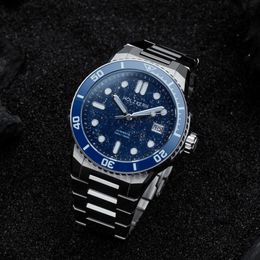 Holzkern Holzuhr Deepdiver (Lapislazuli/Silber), Herren, Naturholz