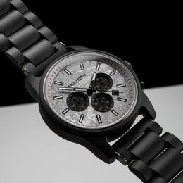 Holzuhr Nordwand f&uuml;r Herren, Chronograph mit Datumanzeige und Stoppuhr