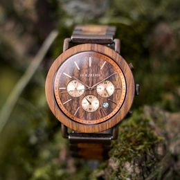 Holzkern Holzuhr Kelvin (Marmorholz/Marmorholz), Herren, Naturholz