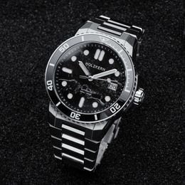 Holzkern Holzuhr Deepdiver (Marmor/Silber), Herren, Naturholz