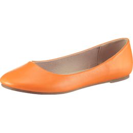 Damen Ballerina mit rutschhemmender Laufsohle orange, Gr&ouml;&szlig;e 40