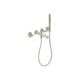 Hansgrohe 3-Loch-Wannenarmatur Axor Citterio cub cut, brushed nickel, UP Wandmontage (49481820)