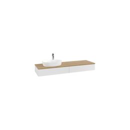 Villeroy & Boch V&B Waschtischunterschrank mit Frontstruktur Antao 160x50cm, HL, WBP hon. Oa, glo wh. Lac ; Villeroy & Boch (K15151GF)