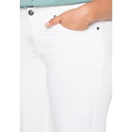 sheego Gro&szlig;e Gr&ouml;&szlig;en Hose in gerader Form, aus Twill, wei&szlig;, Gr&ouml;&szlig;e 58 - Damen
