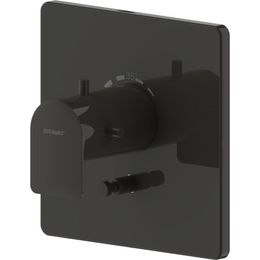 Bravat Milano Fertigset Wannenf&uuml;ll- u. Brausethermostat 3564079 Unterputz, Thermostat, schwarz matt
