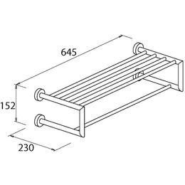 Bravat Varuna Handtuchablage 779110 chrom, zum Kleben/Schrauben