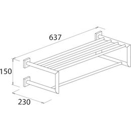 Bravat Quaruna Handtuchablage 754110 chrom, zum Kleben/Schrauben