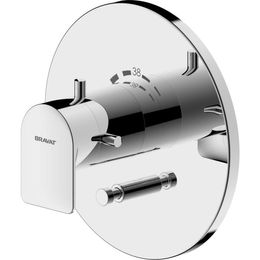 Bravat Milano Fertigset f&uuml;r Wannenf&uuml;ll- u. Brausethermostat 3564072 Unterputz, Thermostat, chrom