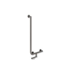 HEWI System 900 Winkelgriff 900.22.11160SC 900 x 400 mm, Edelstahl pulverbeschichtet dunkelgrau perlglimmer tiefmatt, rechts