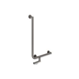 HEWI System 900 Winkelgriff 900.22.11060SC 750 x 500 mm, Edelstahl pulverbeschichtet dunkelgrau perlglimmer tiefmatt, rechts