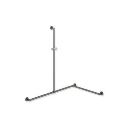 HEWI System 900 Duschhandlauf 900.35.33260DD 1250 x 1185 x 765 mm, pulverbeschichtet dunkelgrau tiefmatt/chrom, Ausf&uuml;hrung rechts