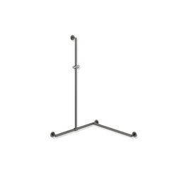 HEWI System 900 Duschhandlauf 900.35.33660DD 1250 x 765 x 965 mm, pulverbeschichtet dunkelgrau tiefmatt/chrom, Ausf&uuml;hrung rechts