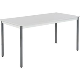 eurokraft basic Mehrzwecktisch, rechteckig, HxBxT 740 x 1600 x 800 mm, Platte lichtgrau, Gestell basaltgrau