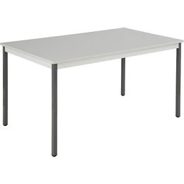 eurokraft basic Mehrzwecktisch, rechteckig, BxH 1400 x 740 mm, Tiefe 800 mm, Platte lichtgrau, Gestell basaltgrau