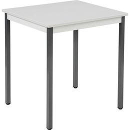 eurokraft basic Mehrzwecktisch, rechteckig, HxBxT 740 x 700 x 600 mm, Platte lichtgrau, Gestell basaltgrau
