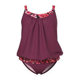 Ulla Popken Tankini Damen Gr&ouml;&szlig;e L/XL rot / dunkelrot / schwarz / wei&szlig;