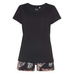 Vivance Pyjama Damen Gr&ouml;&szlig;e XS/S grau / rostrot / schwarz / offwhite Winterkleid
