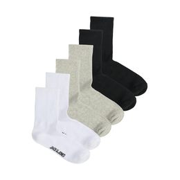 Jack & Jones JACK & JONES Socken 'JACNOLAN' Herren Gr&ouml;&szlig;e 41/46 graumeliert / schwarz / wei&szlig;