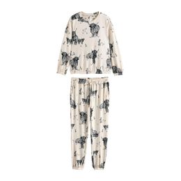next Pyjama Damen Gr&ouml;&szlig;e S creme / schwarz Winterkleid