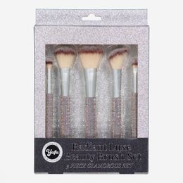 5-teiliges silberfarbenes Make-up-Pinselset