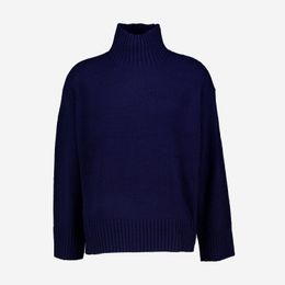 Dunkelblauer Pullover mit Stehkragen