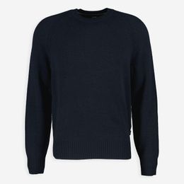 BOSS Dunkelblauer Pullover mit Rundhalsausschnitt aus Kaschmir