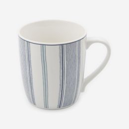 Laura Ashley Blau-wei&szlig;e Tasse aus Keramik mit Nadelstreifen 400ml